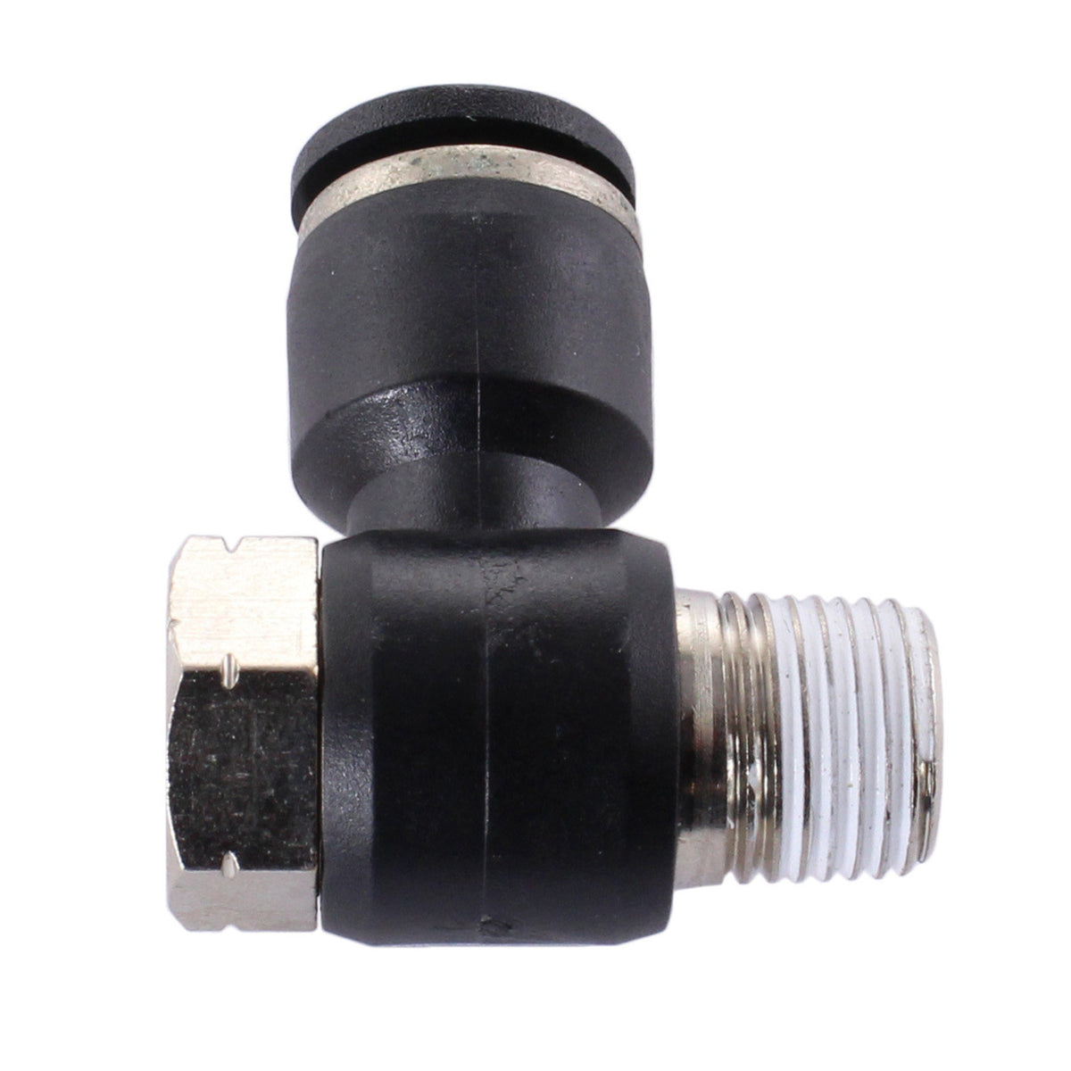 Pneumatic Fitting 1/8 NPT Male Banjo Swivel Elbow 1/4 in. Tube — AndyMark
