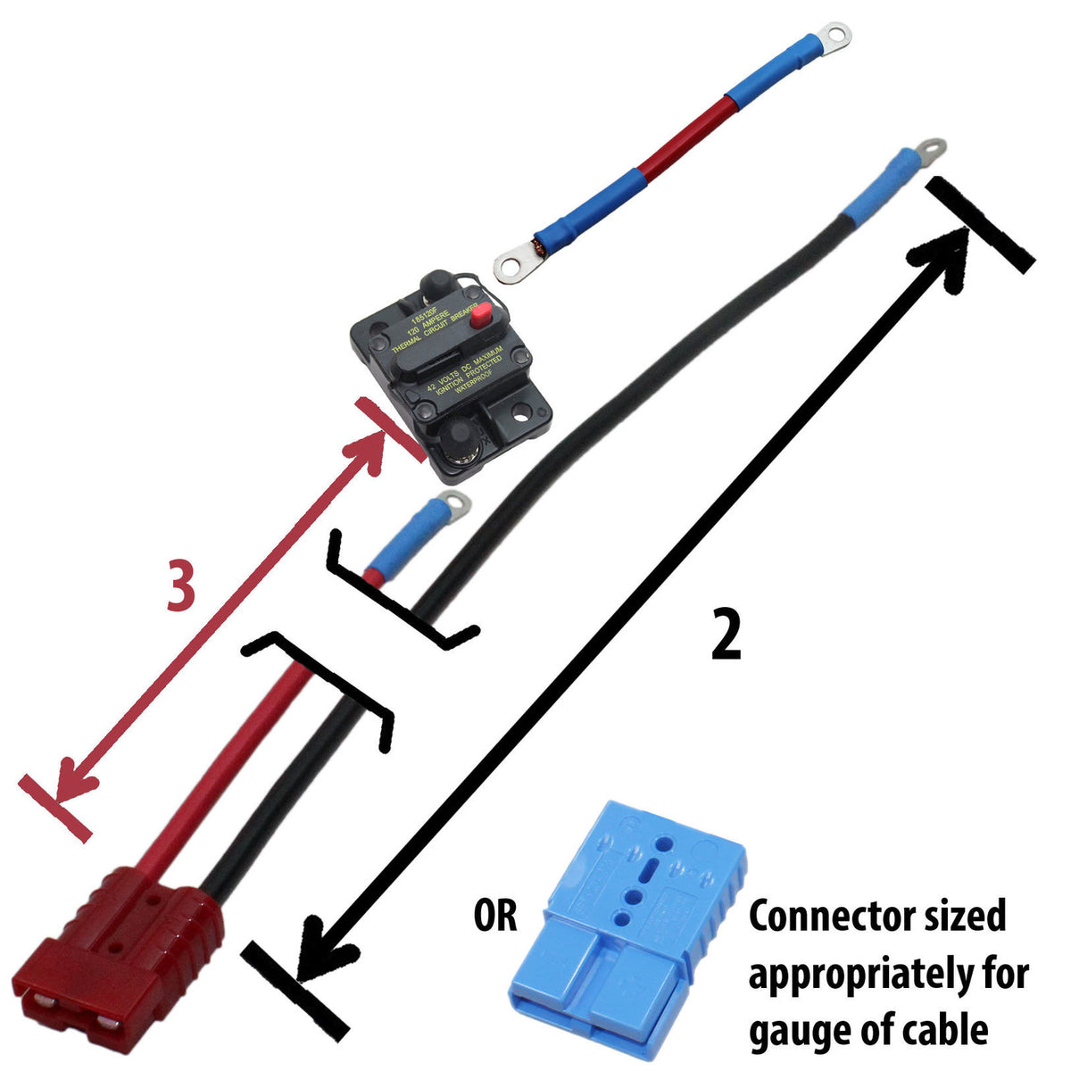 Robot Power Cable Kit, custom lengths up to 36 in. — AndyMark